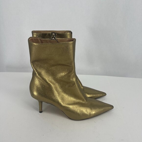 Zara | Shoes | Zara Gold Booties 38 | Poshmark